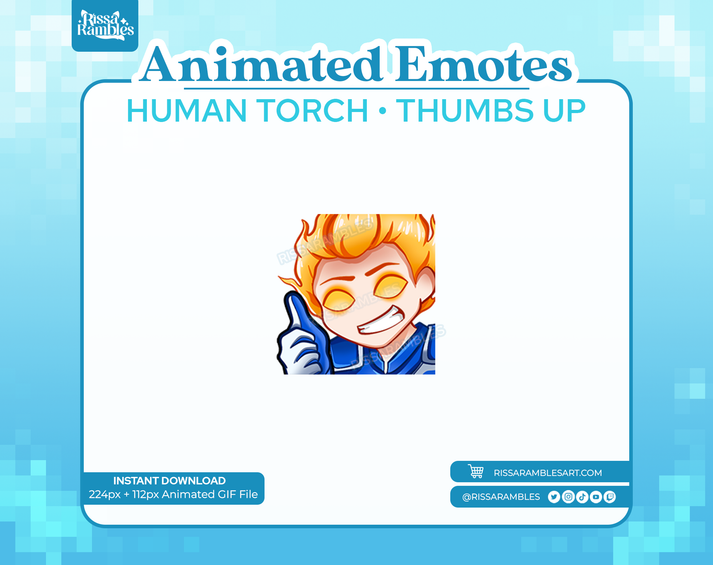 Human Torch Animated Emote Thumbs Up | Marvel Rivals Emotes | Twitch ...