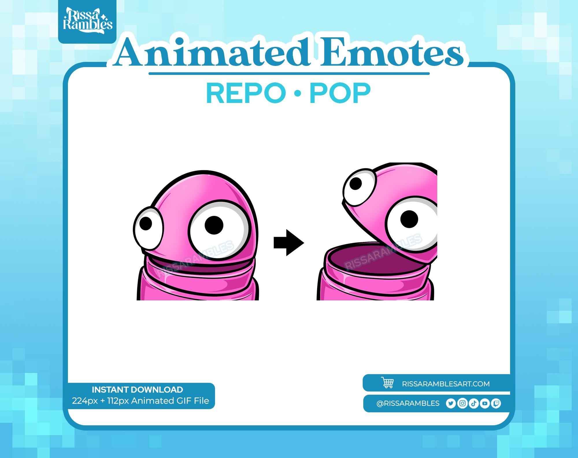REPO Emotes Animated for Twitch, Discord (Pink) | Pop Animated Emote ...